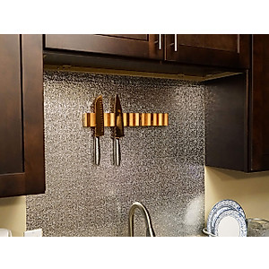 Rainbow Magnetic Knife Strip, Holder 17 Inches Long, Powerful Magnetic Wood Knife Holder for Wall, Made from Walnut, Sapele, Oak, Beech Woods.