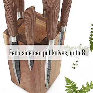 Resafy Magnetic Knife Wooden Block 360 Rotatable Knife Holder Rack Magnetic Stands with Strong Enhanced Magnets Kinves Strip
