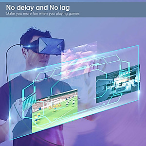 aceyoon 20ft Link Cable for Quest 2/1, USB 3.1 GEN1 Right Angle Braided VR Headset Cable, 5Gbps High Speed Data Transfer & Fast Charging VR Link Cable for Link/Rift S