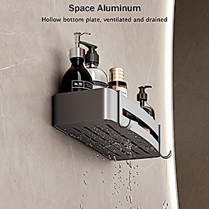 KISUFU Shower Caddy,Shower Shelf,Adhesive Shower Organizer No Drilling,Bathroom Storage Organizer,Large Capacity Shower Shelves,Bathroom and Kitchen Storage-2pck（gray）