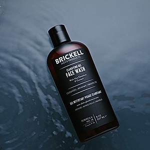 Brickell Men's Clarifying Gel Face Wash for Men, Natural and Organic Rich Foaming Daily Facial Cleanser Formulated With Geranium, Coconut and Aloe, 8 Ounce, Scented