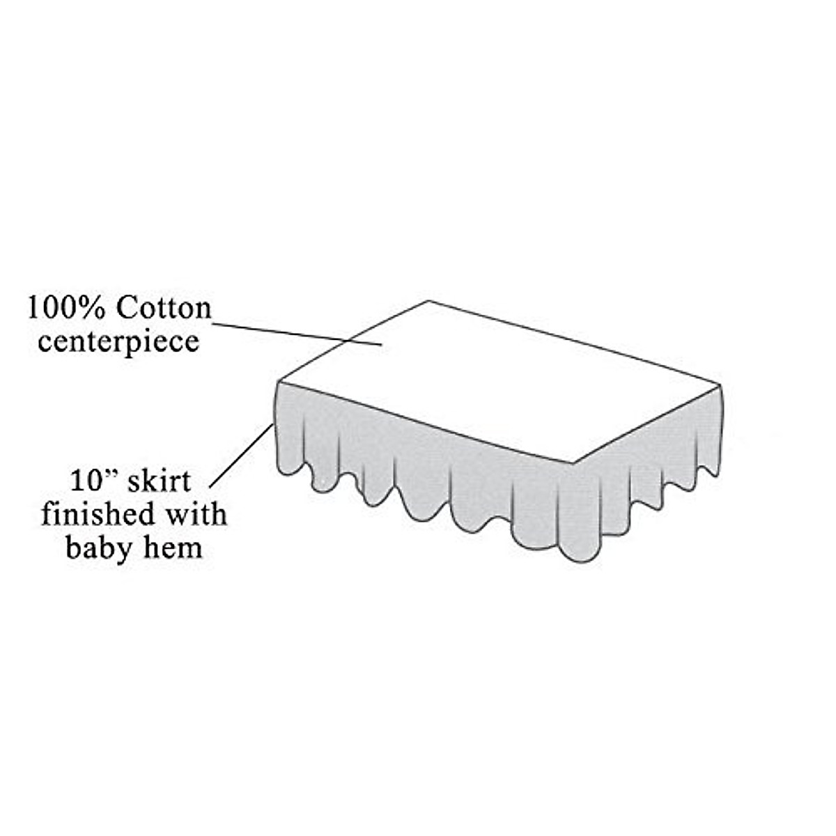 TL Care 100% Cotton Percale Mini Crib Skirt, Ecru