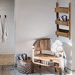 WHW Whole House Worlds Rustic Wall Hanging Shelves, 3 Brick Box Wall Rack, Recycled Wood, 5.5 Wide x 11.75 Long x 30 Inches Tall, 10.25 lbs