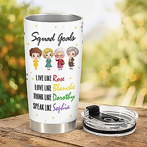 34HD Valentine Friend Gifts, Golden Movie Tumblers with Lid 20 oz Stainless Steel, Best Friend Travel Cup Mug, Friend Decor, Birthday Gifts for Bestie Women Girls