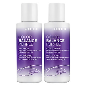 Joico Color Balance Purple Shampoo & Conditioner Mini Set, For Cool Blonde or Gray Hair
