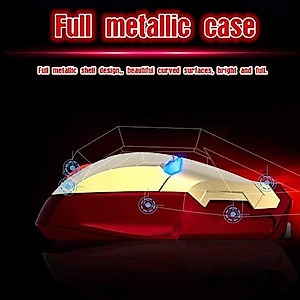 Bever Wireless Mouse Cool Mouse 2.4 G Portable Mobile Computer Click Silent Mouse Optical Mice with USB Receiver, Multi-Color Choosing for Notebook PC Laptop Computer (Gold)