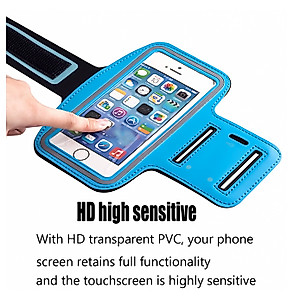 CaseHQ Water Resistant Cell Phone Armband Case Compatible Phone iPhone 11, 11 Pro, 11 Pro Max, X, Xs, Xs Max, Xr, 8, 7, 6, Plus Galaxy S10, S9, S8, S7, Plus Sizes and More. Adjustable Band & Key Slot
