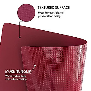 ZVP Flexible Plastic Cutting Board Set of 5 Gradient Color, Colorful Chopping Boards, BPA Free Mats, Non Slip, Dishwasher Safe, 15x12 Inch, Pink Multi-Color