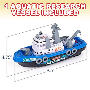ArtCreativity Aquatic Research Vessel, BatteryOperated Toy Ship for Kids, Floats in Water, Floating Bathtub and Pool Toy for Boys and Girls, Best Birthday Gift for Children