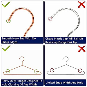 Amber Home 17" Rose Gold Strong Metal Hanger 30 Pack, Copper Clothes Hangers, Heavy Duty Coat Hangers, Standard Suit Hangers for Jacket, Shirt, Dress (Copper, 30)