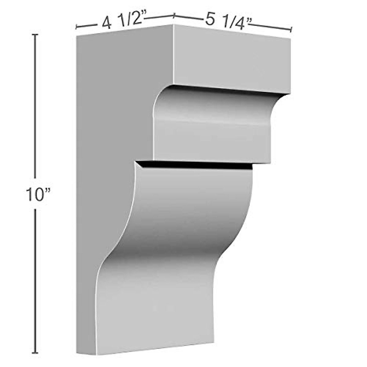 Ekena Millwork BKT05X04X10WG 5 1/4-Inch W x 4 1/2-Inch D x 10-Inch H Wigan Bracket
