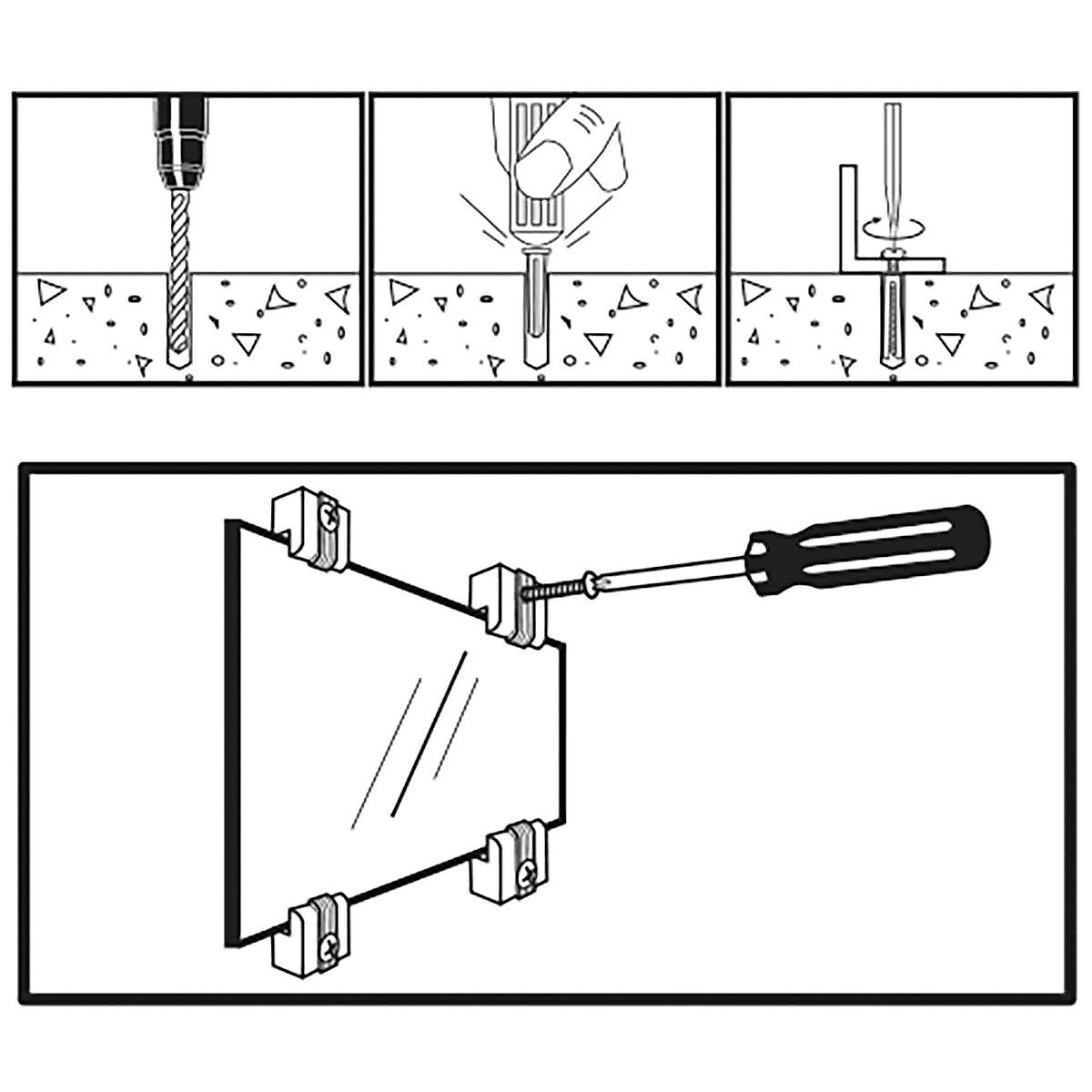 OOK 534016 1/4-Inch 20-Pound Adjustable Plastic Mirror Holders, 4-Pack