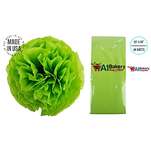 Bright Lime Tissue paper 20 x 30 Color Tissue paper 48 Pack Premium Quality Gift Wrap Tissue paper A1BakerySupplies