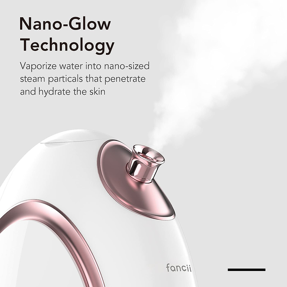 Fancii Nano Ionic Facial Steamer Hot & Cool with Aromatherapy and 6 Spa Settings – 30 Min Steam Time - Professional Home Face Sauna for Moisturizing & Pore Cleansing (Rivo)