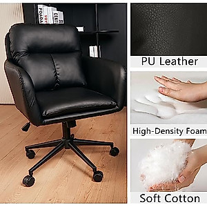 Sepnine Modern Executive Office Chair,PU Leather Ergonomic Computer Desk Chair with Pillow Pad,Adjustable Tilt Lock Swivel Rolling Chair for Adult,Adjustable Back 16°