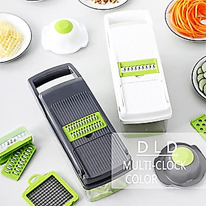 DLD Mandoline Slicer, Vegetable Chopper, Pro Food Chopper Vegetable Cutter and Dicers, Onion Chopper with Container, Vegetable Slicer and Chopper for - 8 Blades 1xCutting gloves