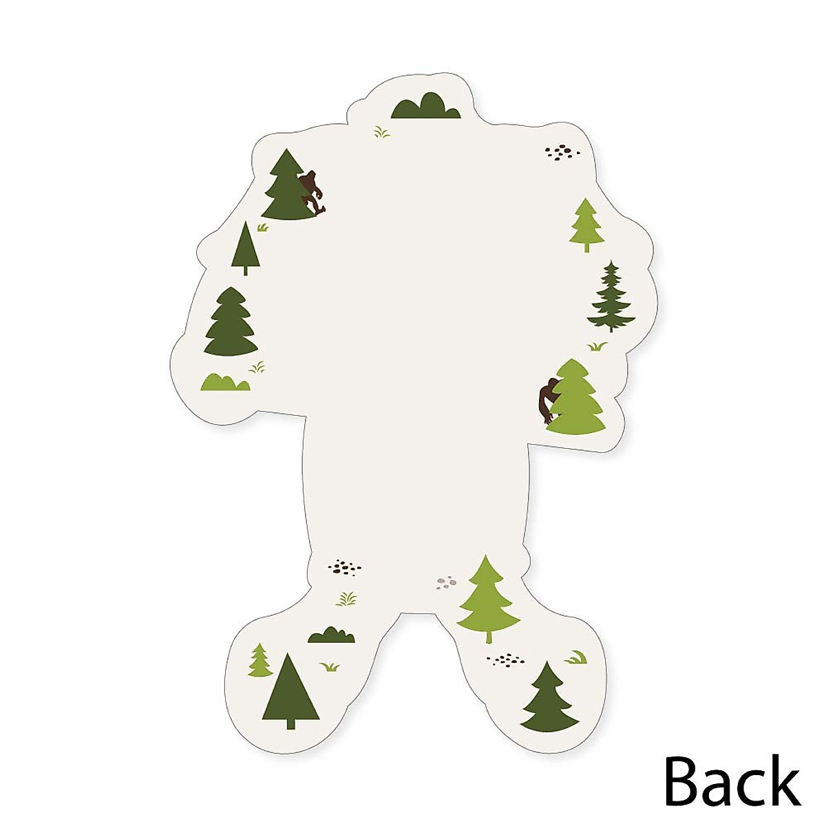 Big Dot of Happiness Sasquatch Crossing - Shaped Thank You Cards - Bigfoot Party or Birthday Party Thank You Note Cards with Envelopes - Set of 12