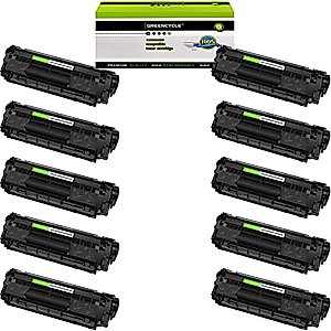 greencycle 10 Pack Q2612A High Yield Black Toner Cartridge Compatible for HP 12A Laserjet 3052 Laserjet 3055 Laser Printer
