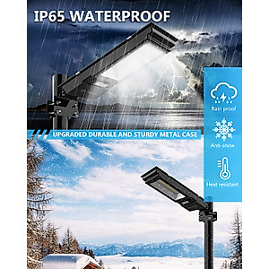 Taoesy 800W Solar Street Lights Outdoor, 60000LM Motion Sensor LED Solar Parking Lot Light Dusk to Dawn, IP65 Waterproof Solar Security Flood Light with Remote Control for Area Lighting, Yard, Garage