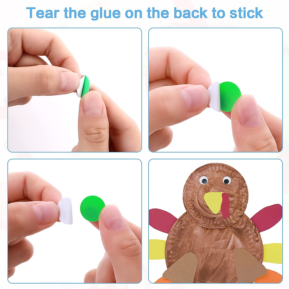 Prasacco 1500 Pcs Googly Eyes Self Adhesive, Wiggle Eyes for Crafts Multi-color Multi-size (4/5/6/8/10/15mm)