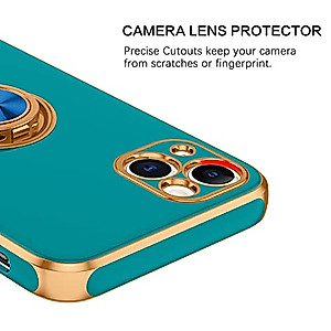 BENTOBEN iPhone 13 Mini Case with 360° Ring Holder, Slim Fit Shockproof Kickstand Magnetic Car Mount Supported Non-Slip Protective Women Men Girls Boys Case Cover for iPhone 13 Mini 5.4", Ocean Blue