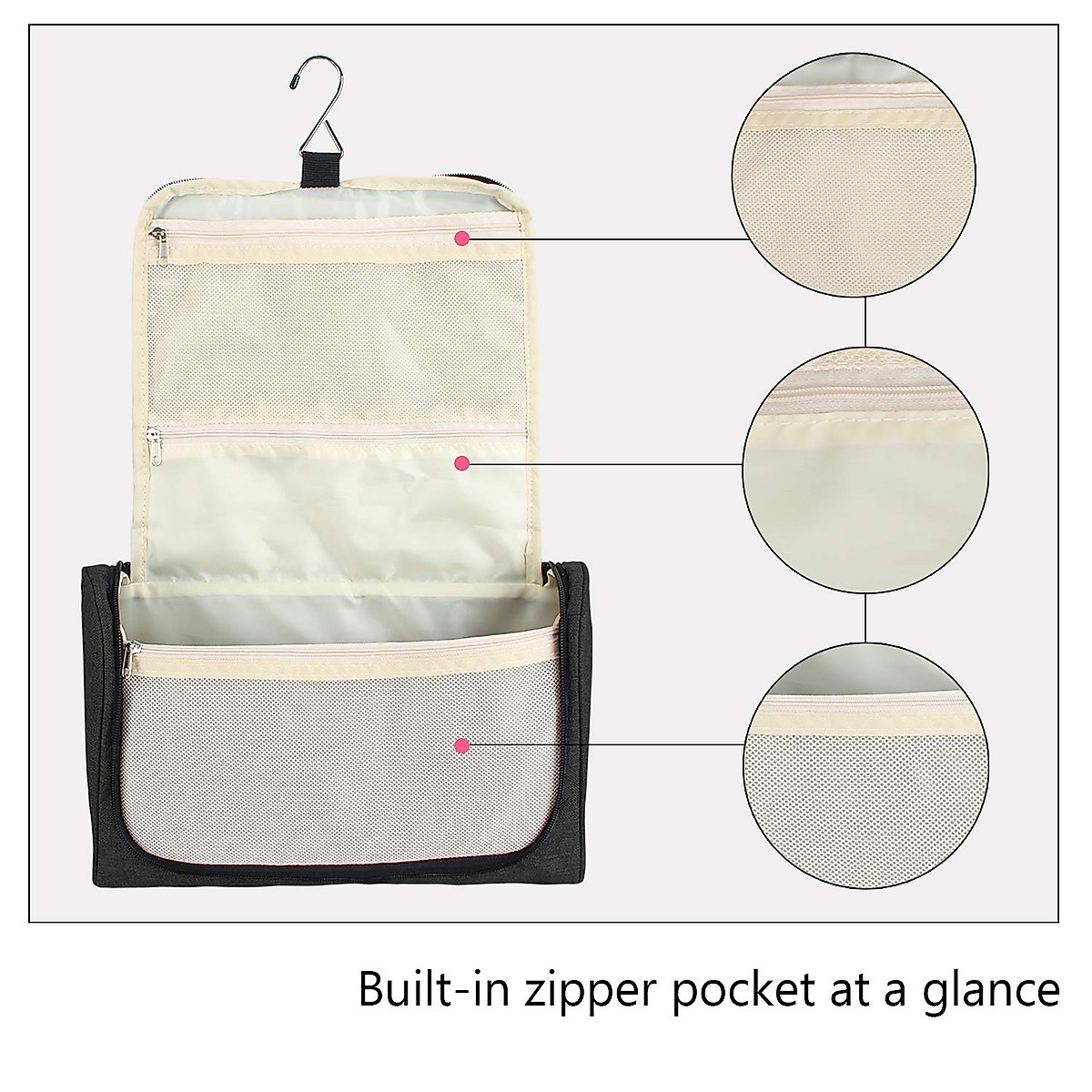 Teamoy Travel Storage Bag Compatible with Dyson Airwrap Styler, Portable Travel Organizer for Airwrap Styler and Attachments, Black