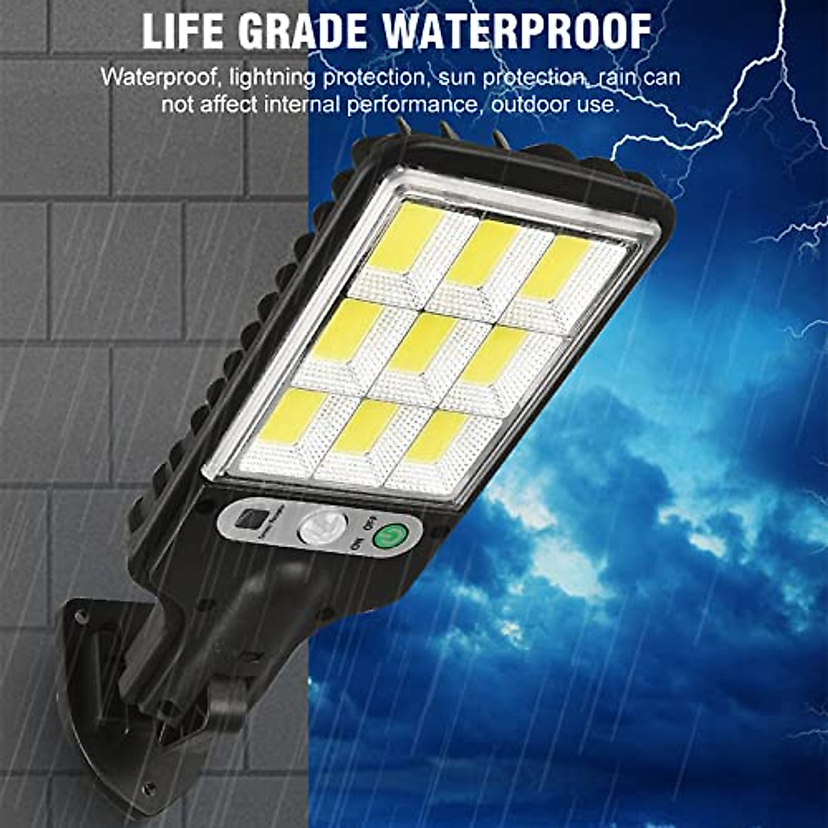 Solar Lights Outdoor Waterproof, Solar Street Light, Solar Powered Street Lights Dusk to Dawning with Motion Sensor Led Floods Light for Parking Lot Drive-Way Garden