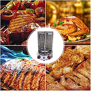 Shawarma Grill Machine Countertop Vertical Rotating Rotisserie Shawarma Machine 110V Doner Kebab Machine Meat Grill Broiler Shawarma Gyro Grilling with Meat Catch Pan for Family Restaurants Gatherings