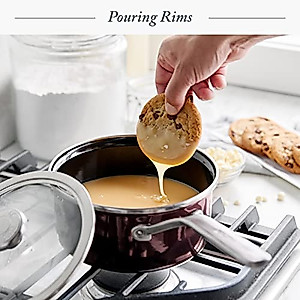 Merten & Storck European Crafted Steel Core Enameled Cookware, 2.1QT Saucepan Pot with Lid, Induction, PFAS & PTFE Free, Dishwasher Safe, Oven & Broiler Safe, Merlot Red