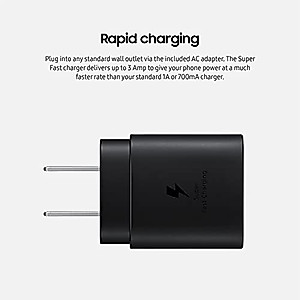 SAMSUNG 25W USB-C Super Fast Charging Wall Charger - Black (US Version with Warranty)