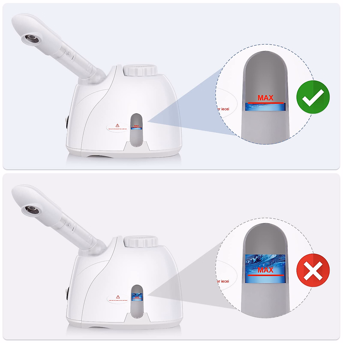 NewWay Facial Steamer with Extendable Arm Steaming Warm Mist Humidifier for Face Spa Sinuses Moisturizing, Homeuse or Salon