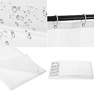 ROUAA Basalt Stones Reflecting on Water with Floral Shower Curtains Sets Cloth Fabric Bathroom Decor 4 Pieces with Hooks (5,70.8" W×70.8" L(180cm×180cm))