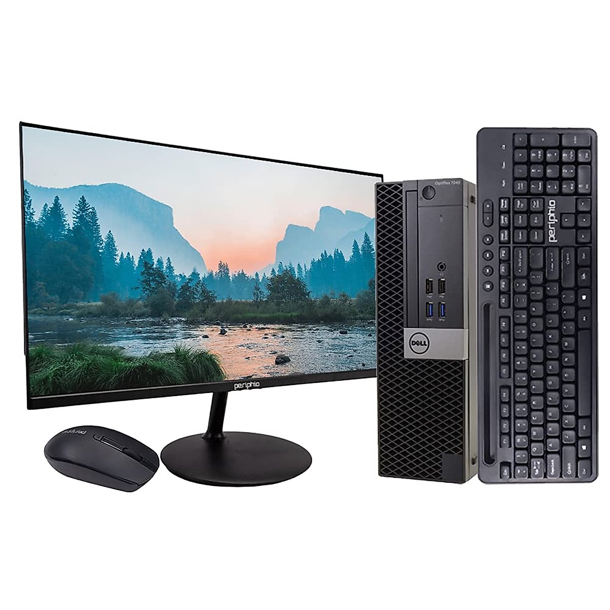 Dell Business Desktop Optiplex 7040 Computer, Intel Core i7 Quad Core, 8GB RAM, 240GB SSD, DVD, Wi-Fi, Windows 10 Pro, Wireless Keyboard, New 23.6 Monitor (Renewed)
