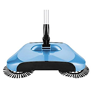 IMIKEYA Push Sweeper Floor Carpet Sweeper Manual Sweeper Cleaner 360° Rotating Floor Cleaning Mop for Home (Blue)