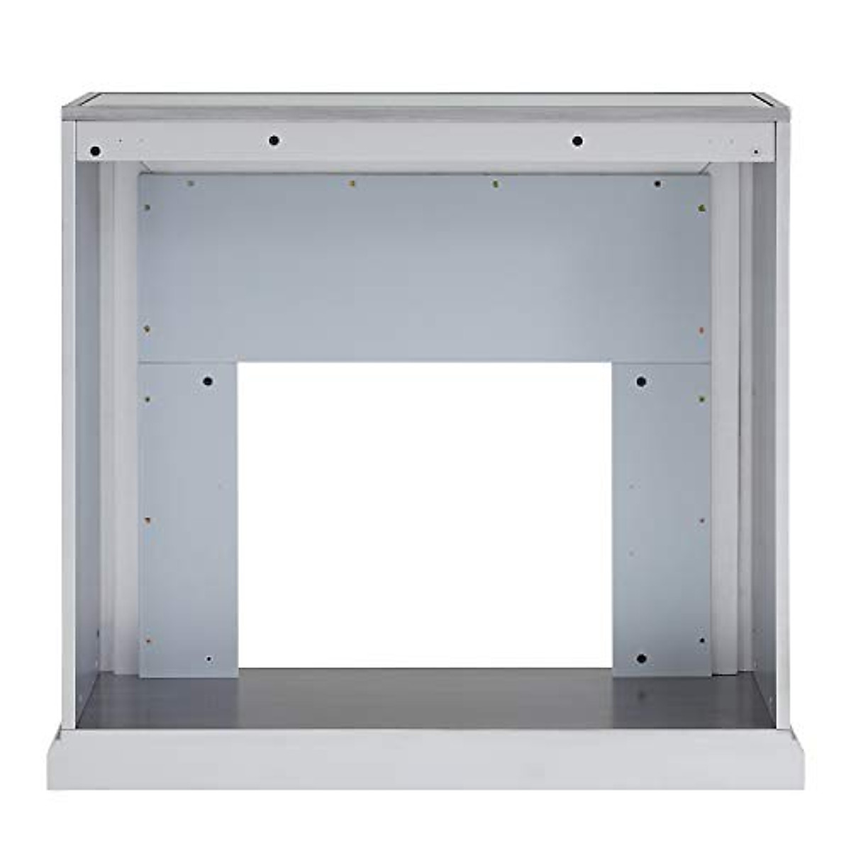 SEI Furniture Trandling Mirrored & Faux Electric Fireplace, New Antique Silver/White Marble (AMZ9537201RF)