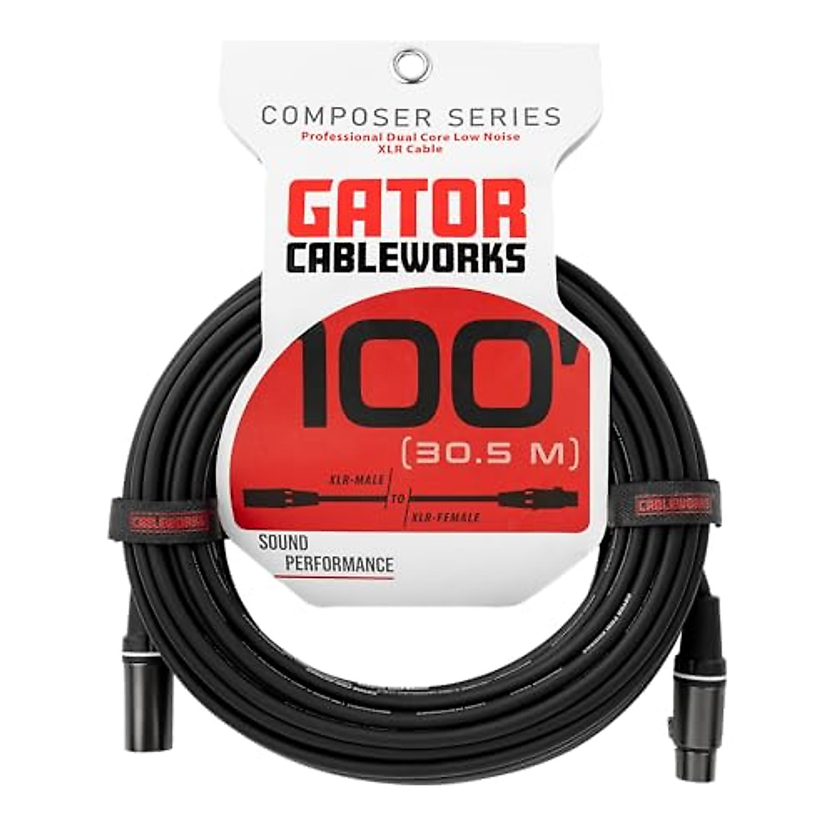 Cableworks By Gator Cases Composer Series Deluxe 100 Foot XLR Microphone Cable, (GCWC-XLR-100)