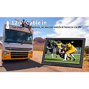 13.3inch Rechargeable Battery TV, Support/Car/Travel/Hurricane/Small ATSC Digital TV and Playback USB/AV in/HDMI in Port, Remote Control Function