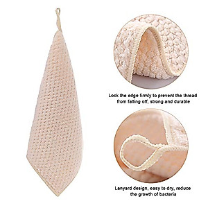 Onlup Hanging Hand Towels，Hand Dry Towels for Kitchen & Bathroom, Super Absorbent Soft Small Hanging Towel Set with Hanging Loop, Machine Washable Towel Fast Drying, Set of 5