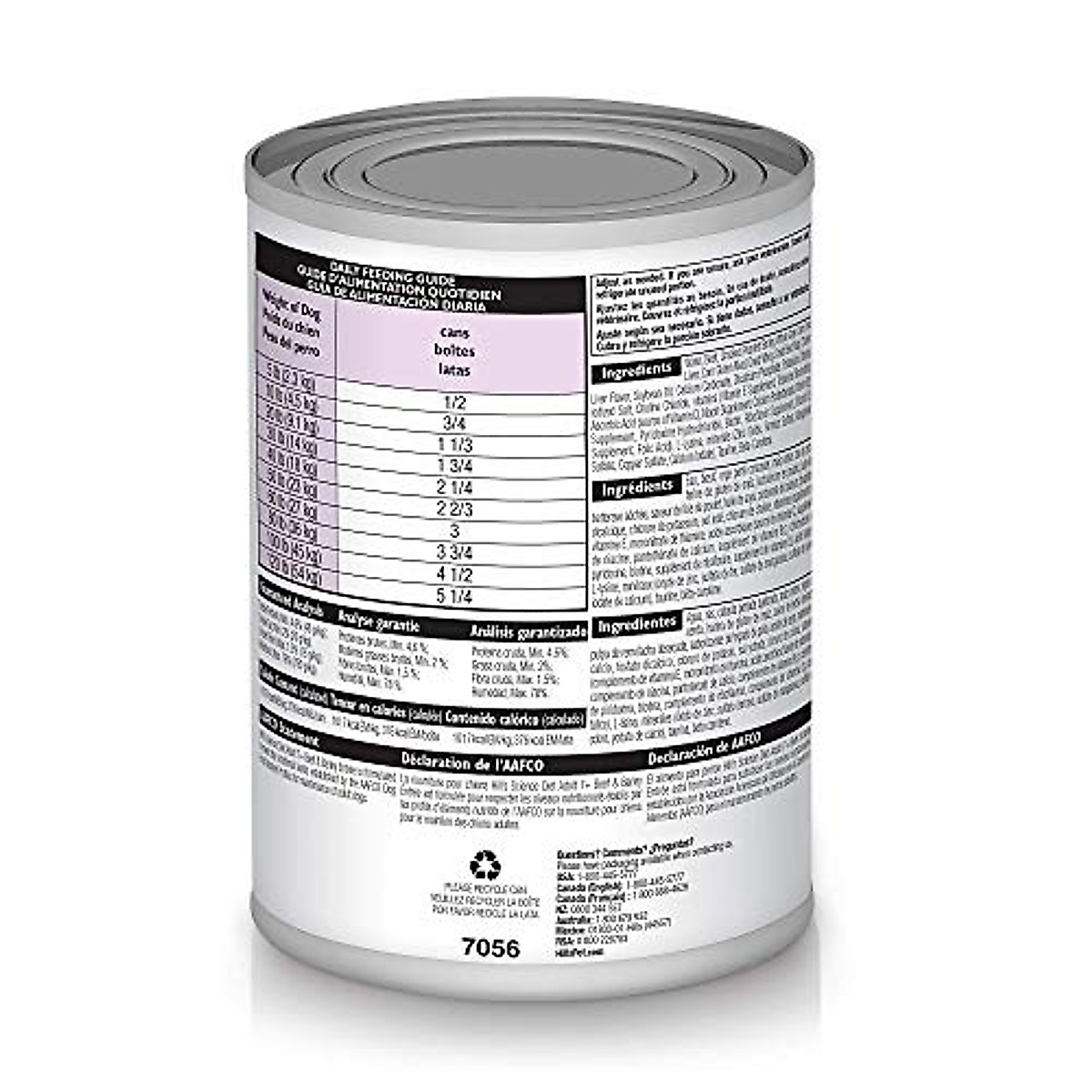 Hill's Science Diet Adult 7+, Senior Adult 7+ Premium Nutrition, Wet Dog Food, Beef & Barley Loaf, 13 oz Can, Case of 12