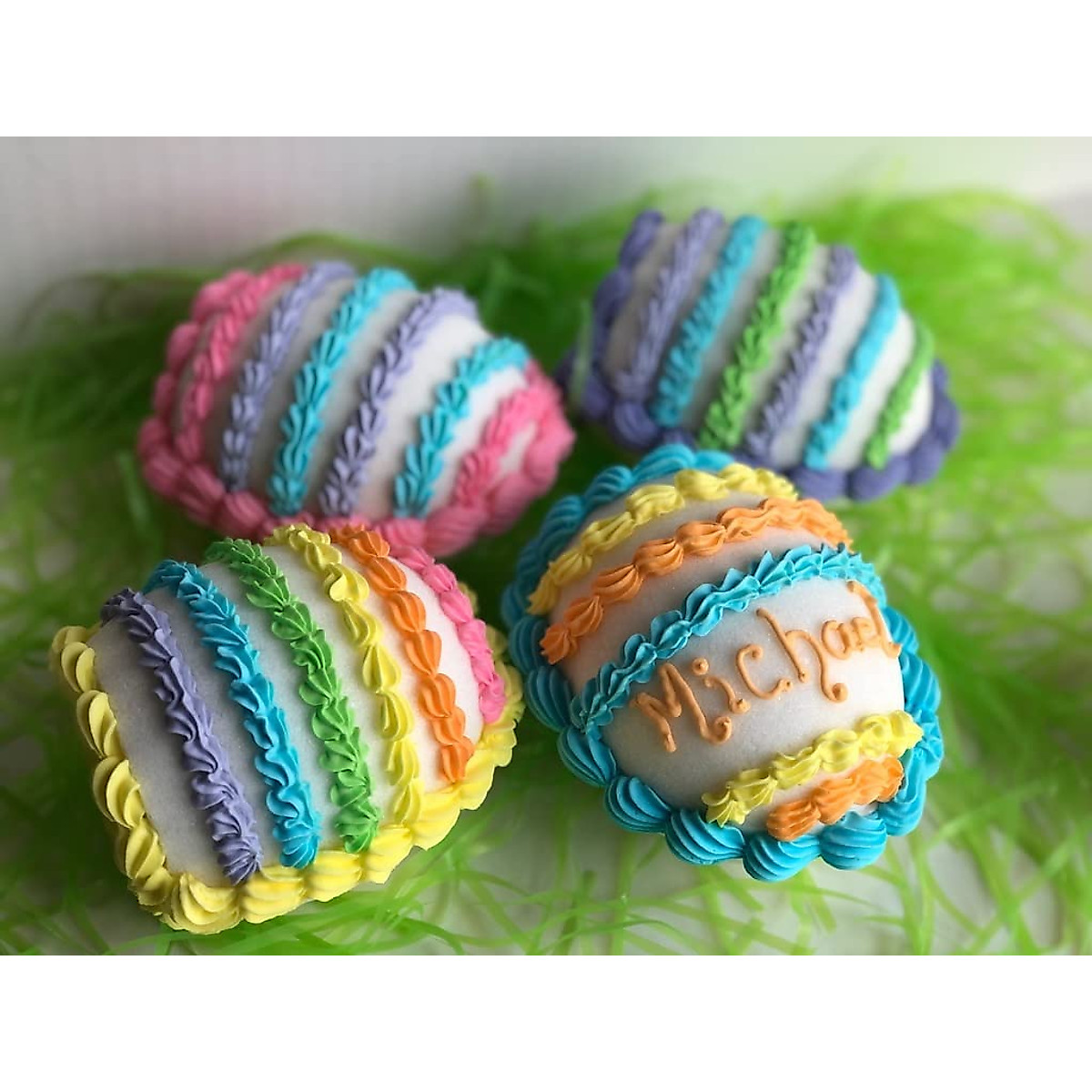 Striped Panoramic Sugar Egg, single; perfect for Easter baskets, gifts for children, centerpiece