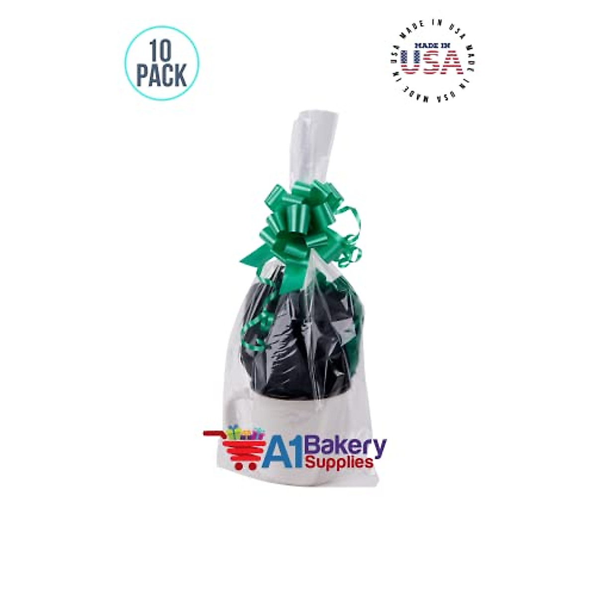 A1 Bakery Supplies Gifwrap Cellophane Bags Gift Warp Basket Bags Gift Basket Bags 10 Pack Bags only (12 In X 24 In)