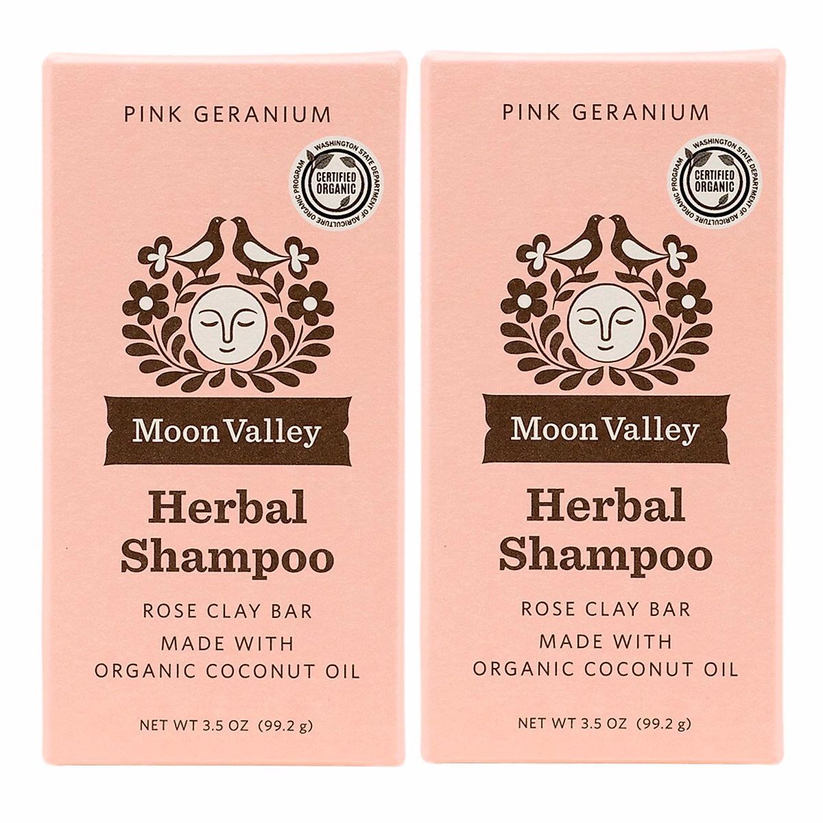 Moon Valley Organics HERBAL SHAMPOO BAR - PINK GERANIUM (2PACK)