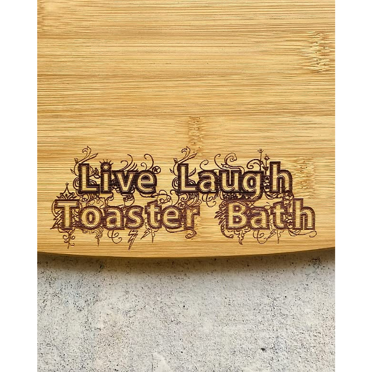 11" x 14" Live Laugh Toaster Bath Cutting Board, Bamboo Cutting Board, Engraved Cutting Board, Custom Cutting Board, Housewarming Gift