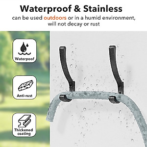 saffruff Wall Hooks for Hanging Coats: 5.6-Inch Heavy Duty Coat Hooks (Holds Up to 30 lbs), Textured Matte Finish, 4-Pack, Black