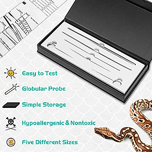 Antidious Snake Probes Kit，Snake Sexing Probing Gender Probes with Round Tip and Naturally Hypoallergenic Metal, Snake Gender Probes Tool Let You Know if You Snake is Boy or Girl.