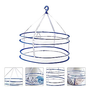 UXZDX Shopping Basket，1pc Mesh Clothes Hanging Dryer Double-Layer Foldable Sweater Drying Basket