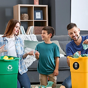 Recycle Stickers for Trash Can - Vinyl Recycle and Trash Signs, Labels for Recycling, Decals for Trash Bins, 6" Outdoor & Indoor Use, Premium Vinyl Self-Adhesive Stickers with Protective Film