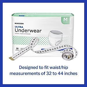 McKesson Ultra Underwear, Incontinence, Heavy Absorbency, Medium, 80 Count