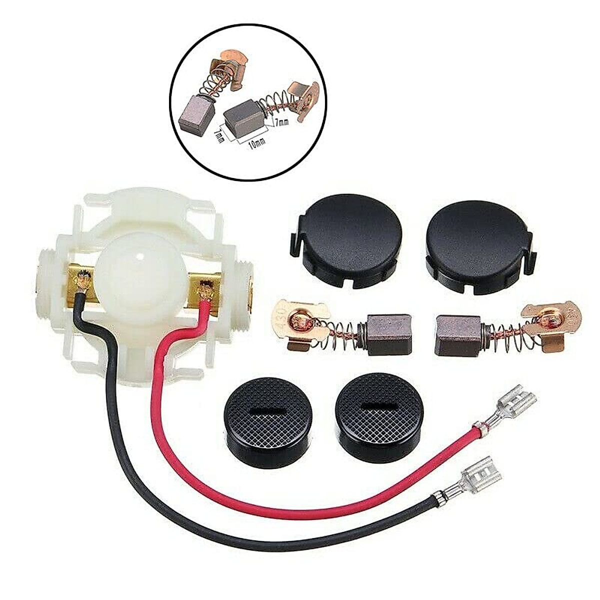 DAGIJIRD Chainsaw Replacement Carbon Brush + Cap + Cover + Brush Holder Kit for BGA450 BGA452 DGA452