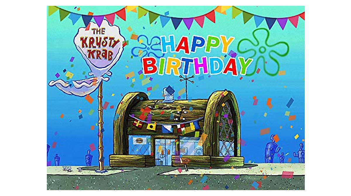 Spongebob Theme Party Backdrop for 1st Birthday